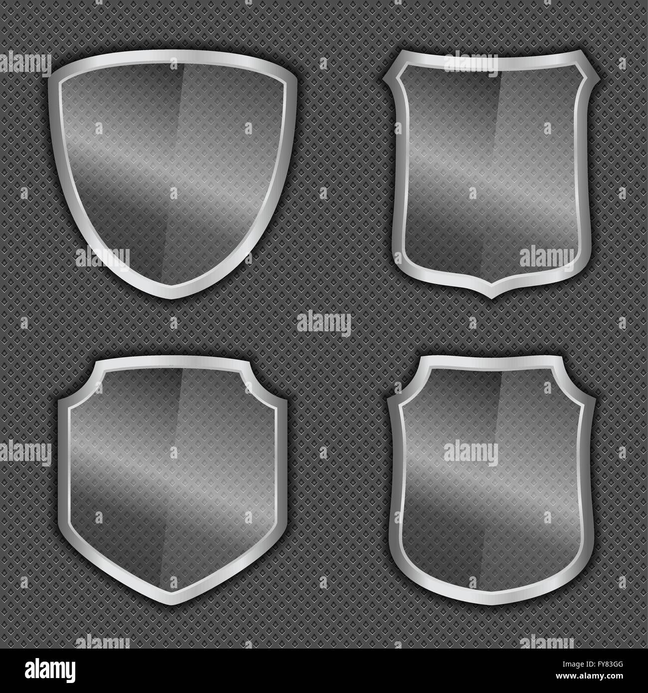 Transparent glass shields, vector eps10 illustration Stock Vector Image ...