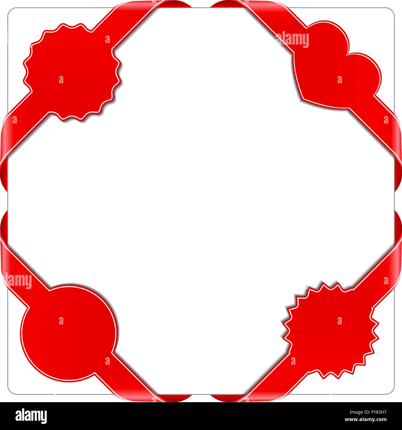 Set of red corner ribbons, vector eps10 illustration (transparent ...