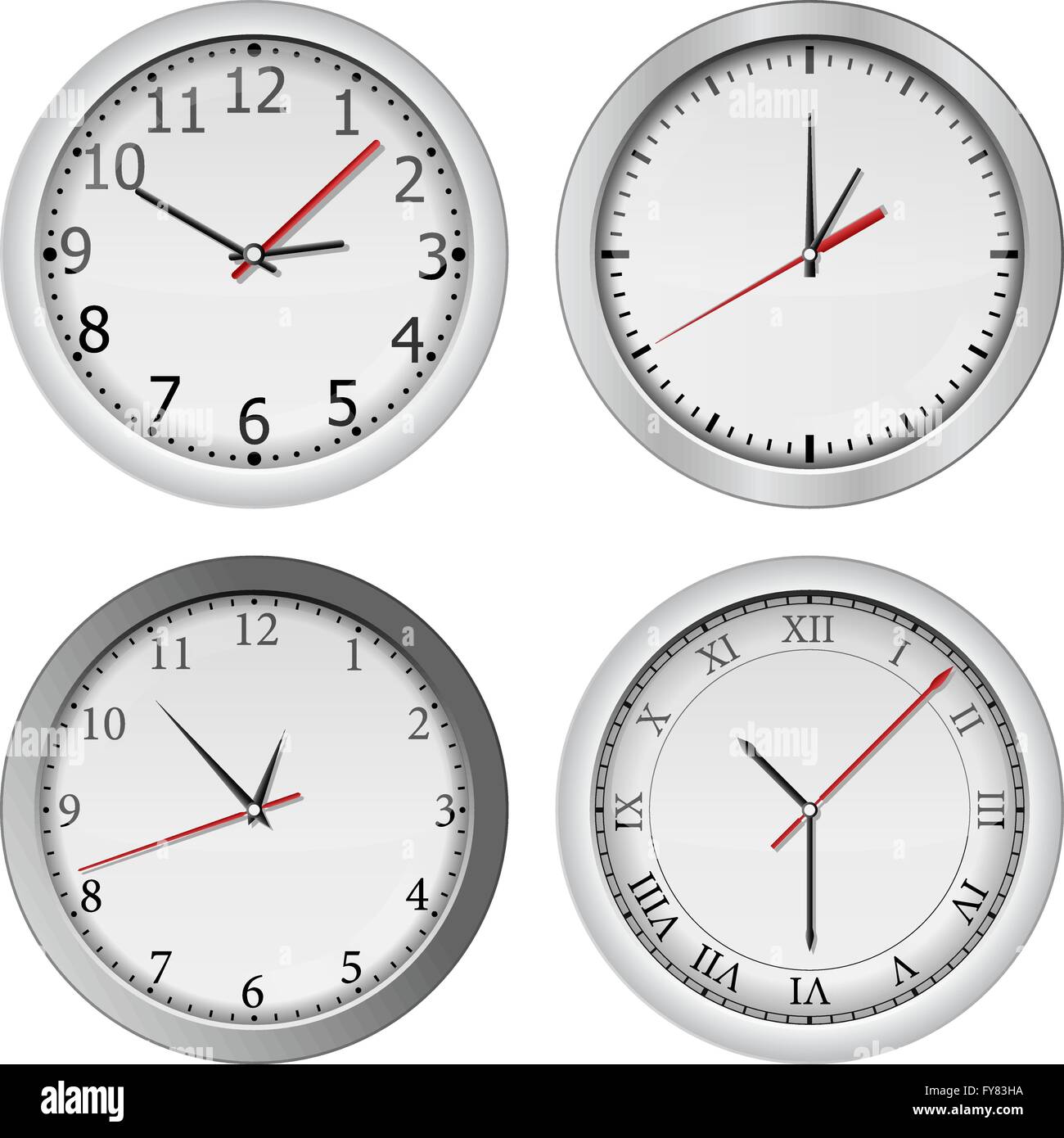 Vector gray wall clocks Stock Vector Image & Art - Alamy