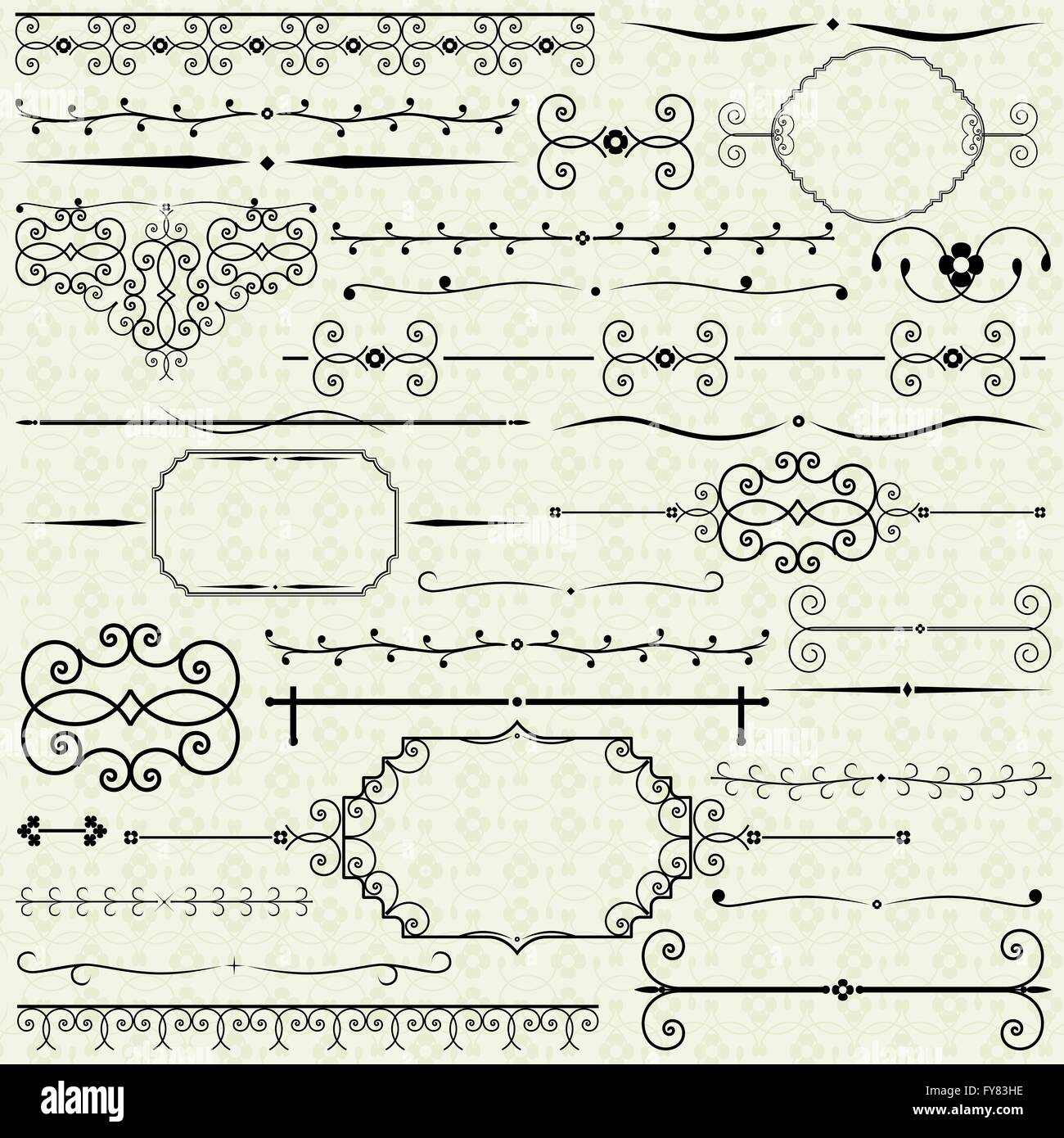 Vector set of vintage design elements Stock Vector Image & Art - Alamy