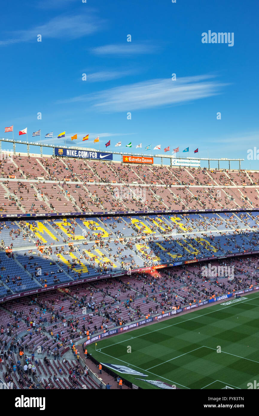 The legendary Camp Nou is home to FC Barcelona football team. With a ...