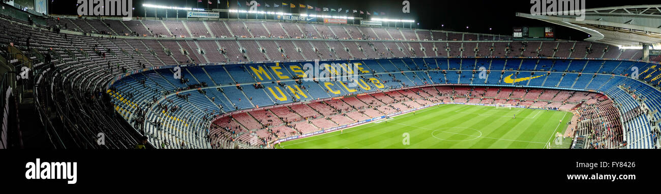 The legendary Camp Nou is home to FC Barcelona football team. With a ...
