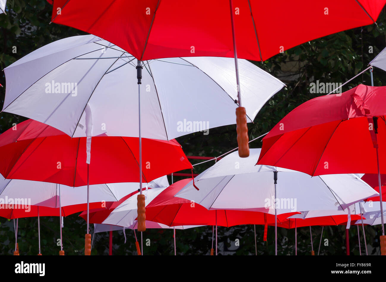 Red and blue sun umbrellas hi-res stock photography and images - Alamy