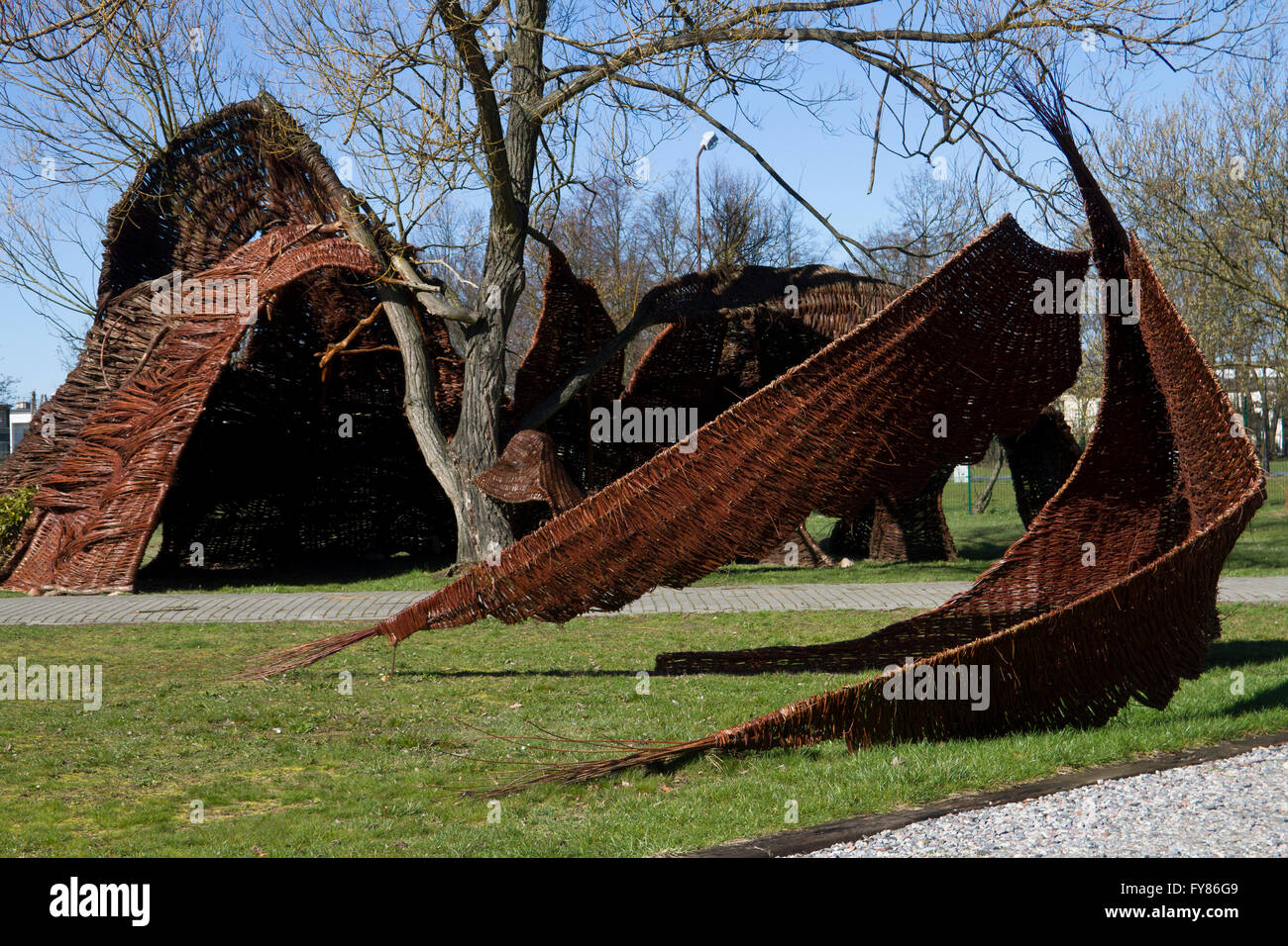 "Angel" - a wicker sculpture in the Nowy Tomysl basketry museum. Poland ...