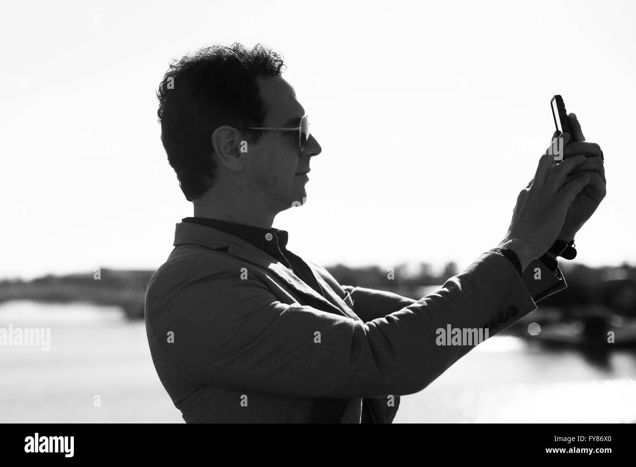 Black man take photo Black and White Stock Photos & Images - Alamy