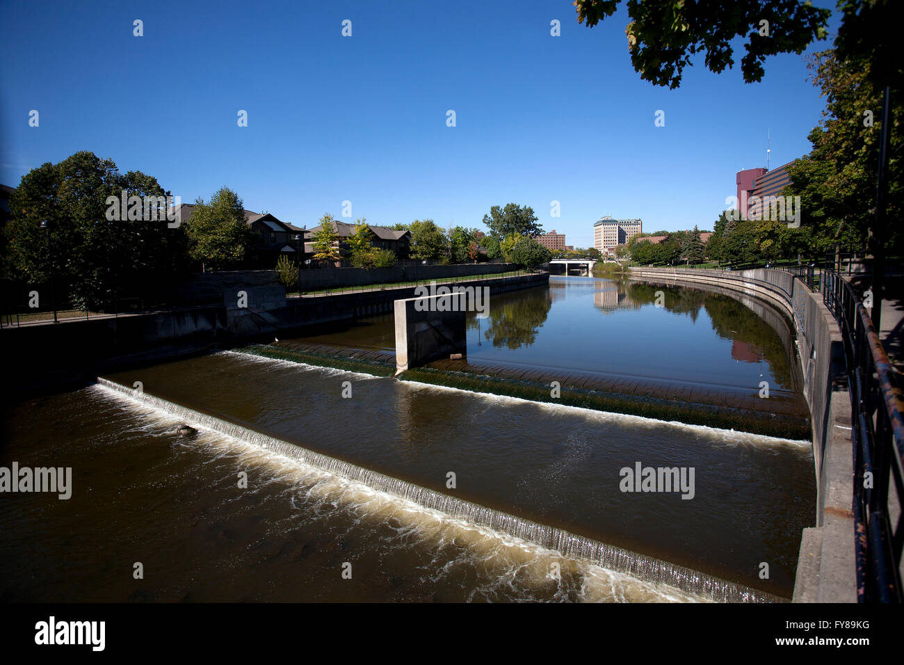 Flint River in Flint, Michigan Stock Photo - Alamy