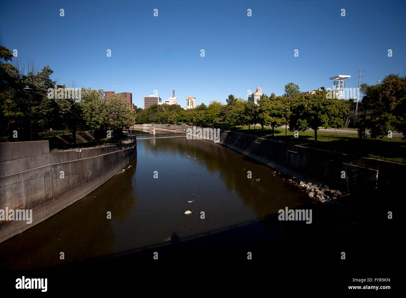 Flint River in Flint, Michigan Stock Photo - Alamy