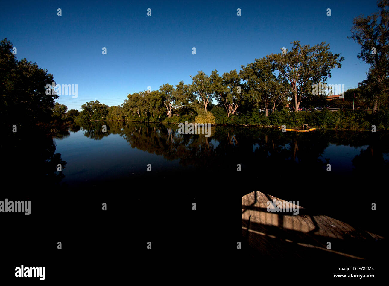 Flint River in Flint, Michigan above Hamilton Dam Stock Photo - Alamy