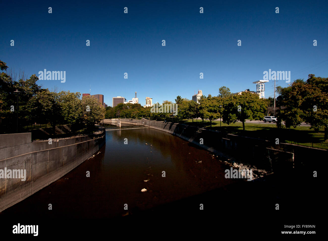 Flint River in Flint, Michigan Stock Photo - Alamy