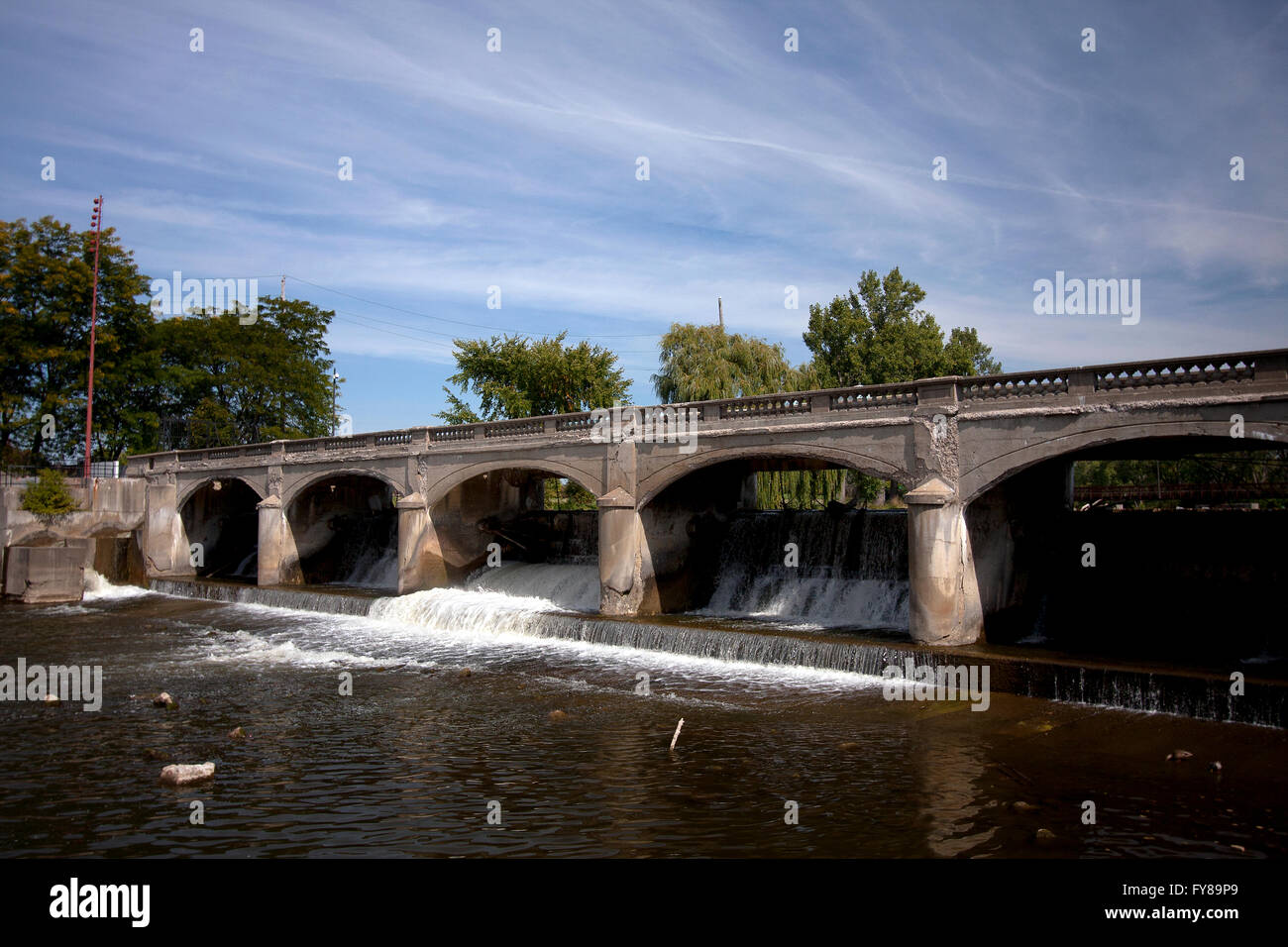 Hamilton Dam on the Flint River in Flint, Michigan Stock Photo - Alamy