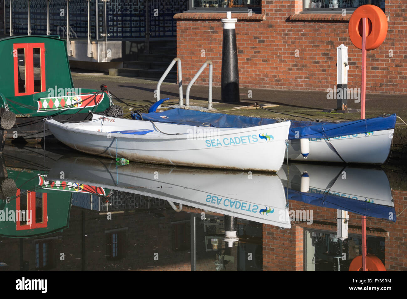 Sea Cadets dinghies in Gloucester Docks Stock Photo - Alamy