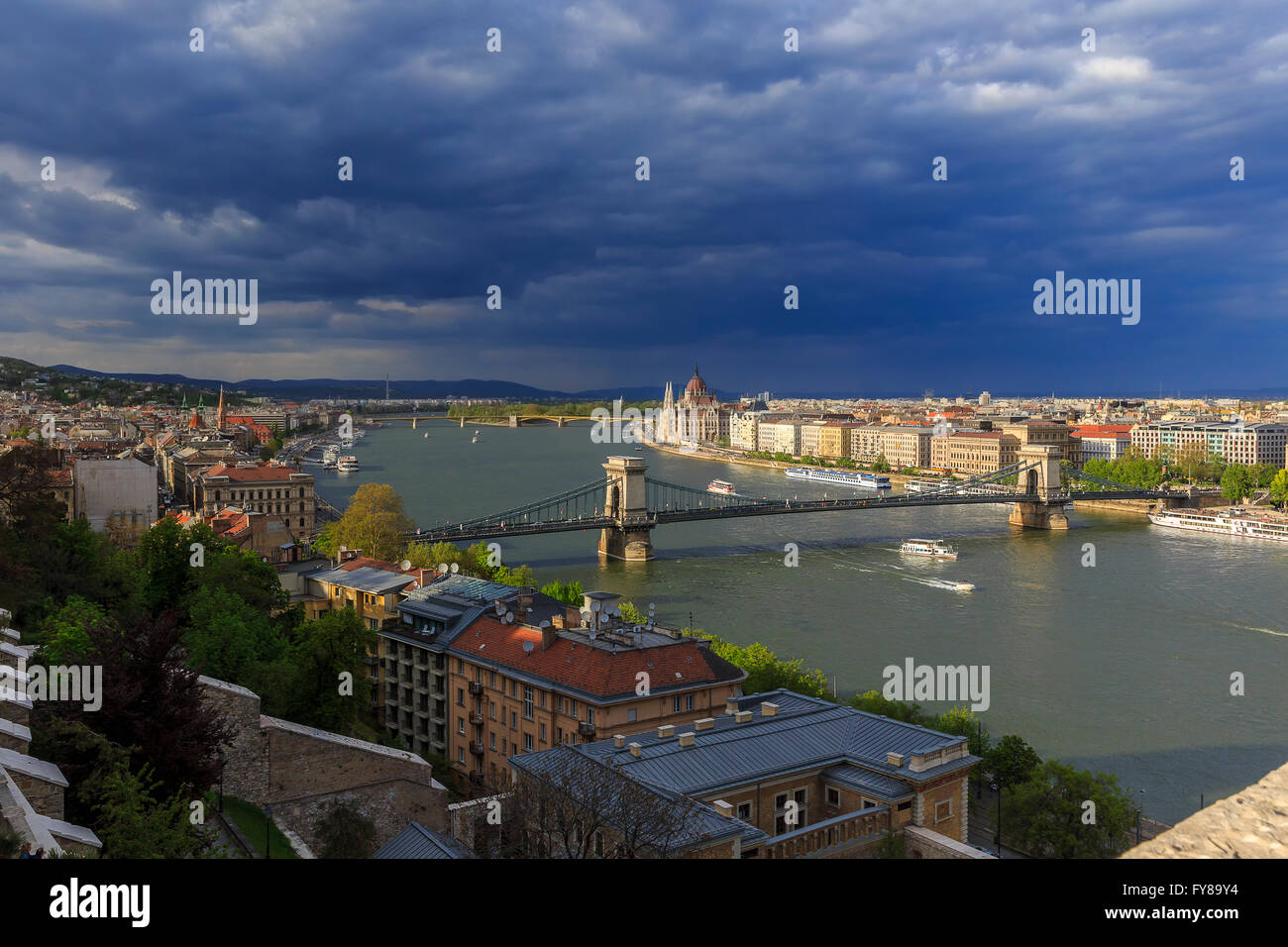 Budapest Panorama.View from the Buda Castle Stock Photo - Alamy