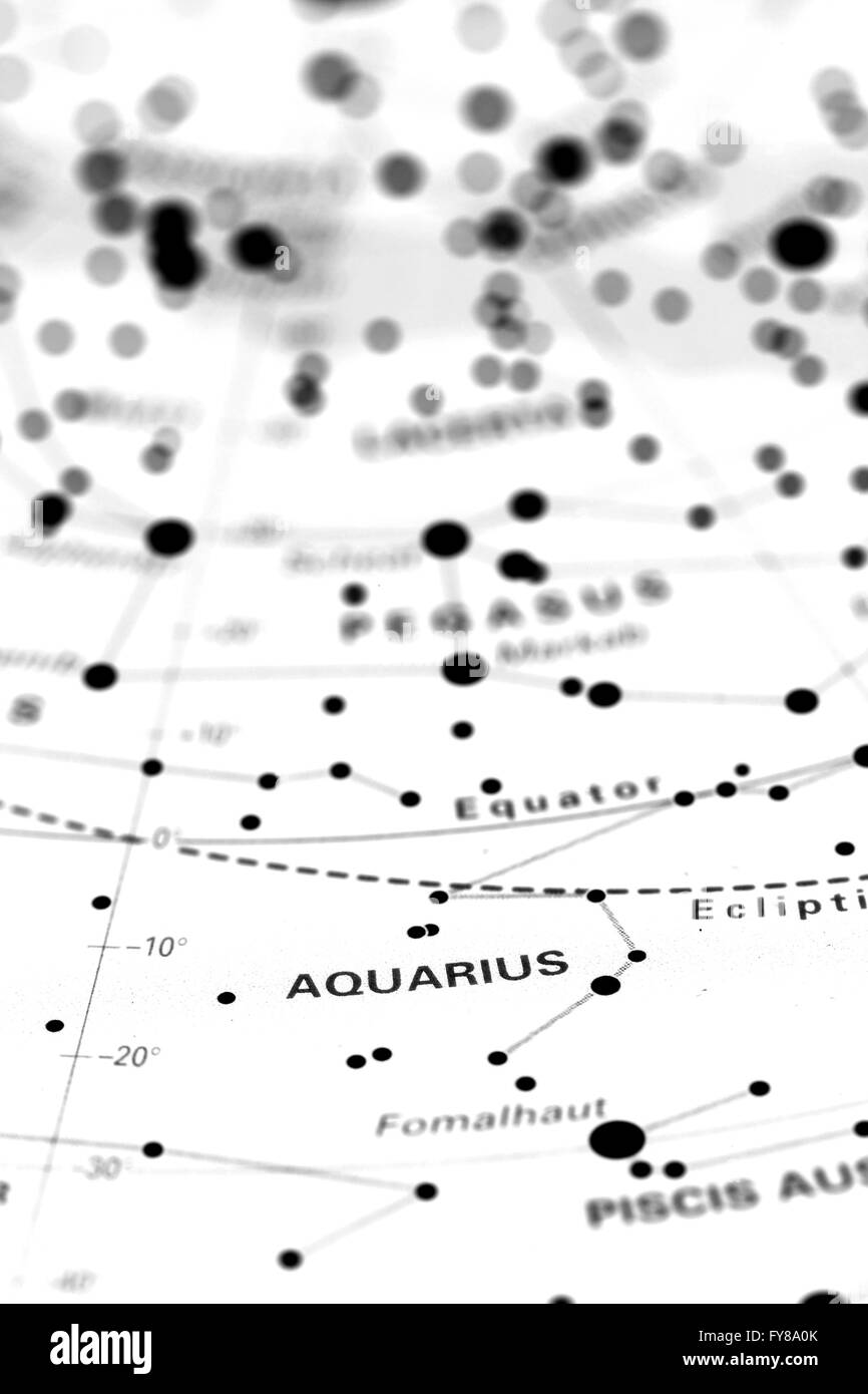 Aquarius star map zodiac Stock Photo - Alamy