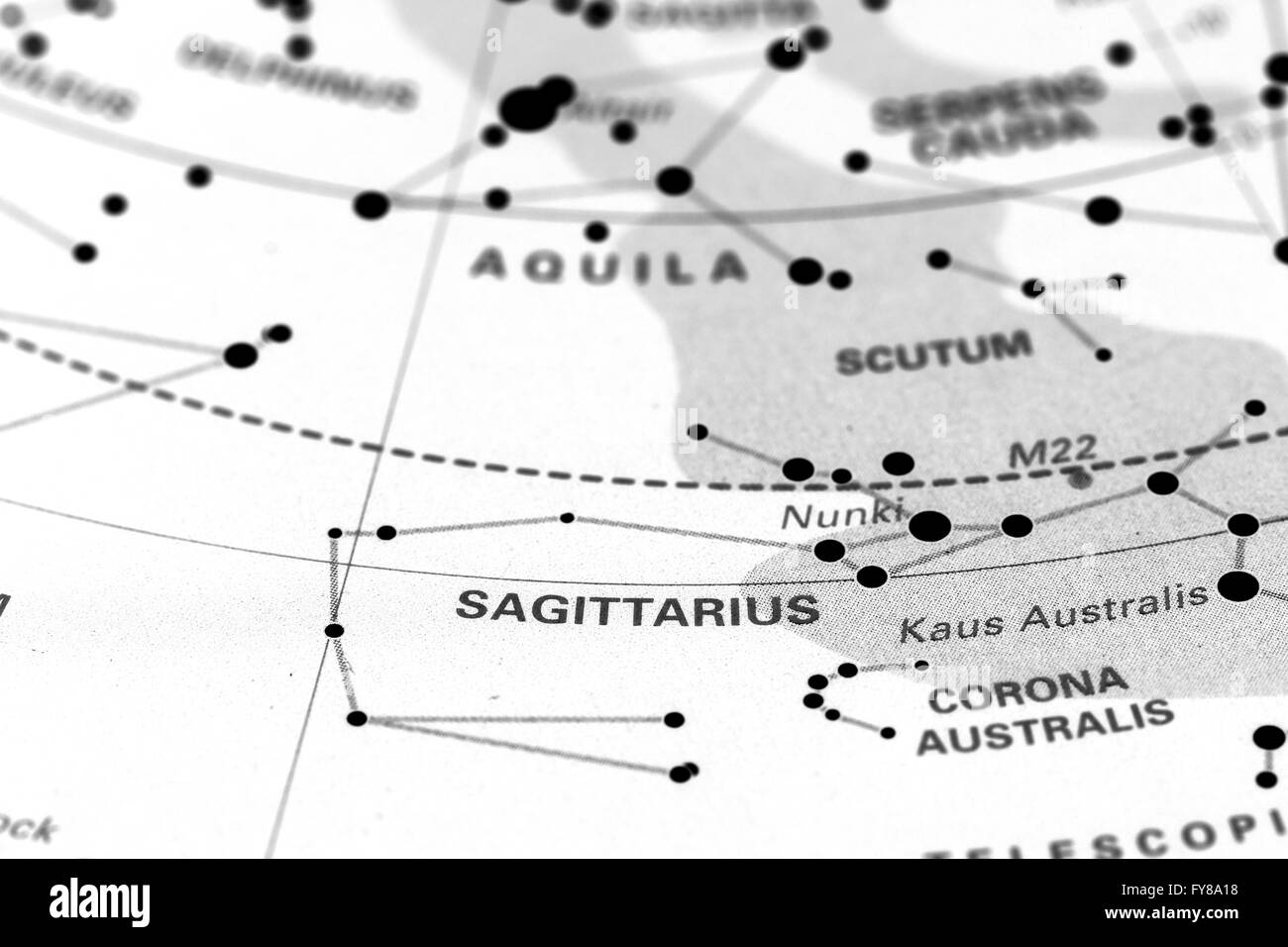 Sagittarius star map zodiac Stock Photo - Alamy
