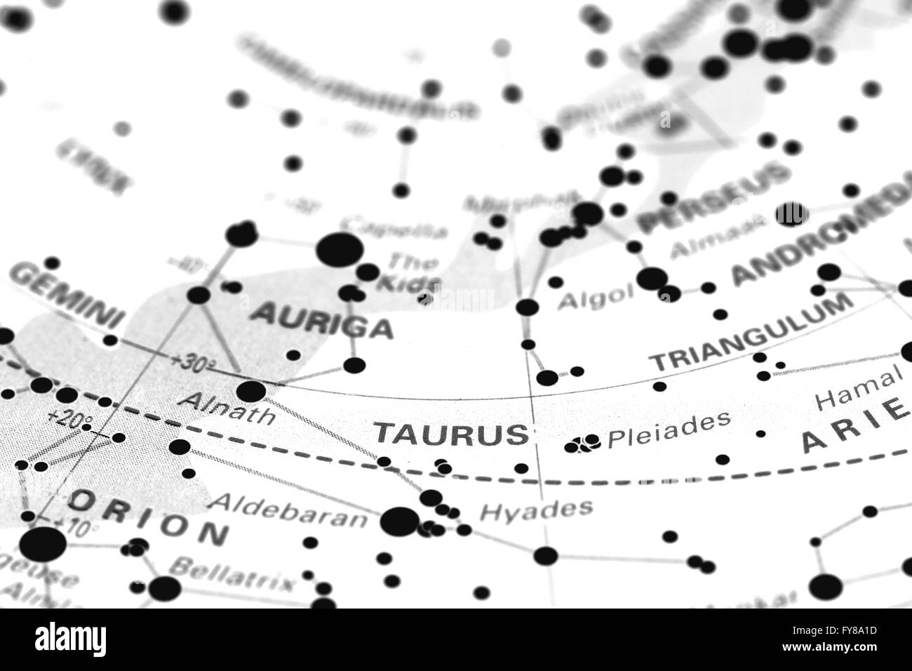 Taurus star map zodiac Stock Photo - Alamy