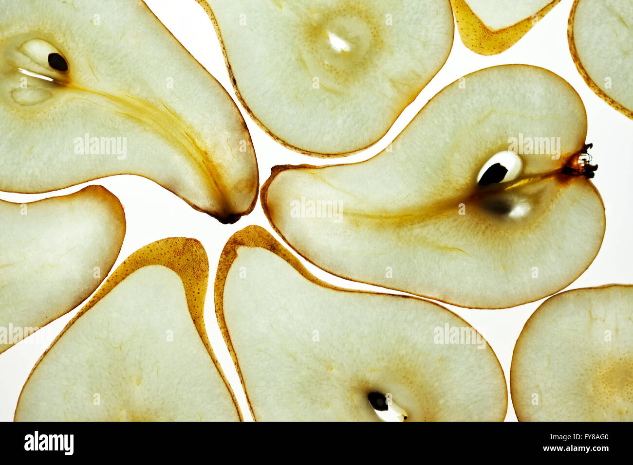 Sliced Pear isolated on white studio shot Stock Photo - Alamy