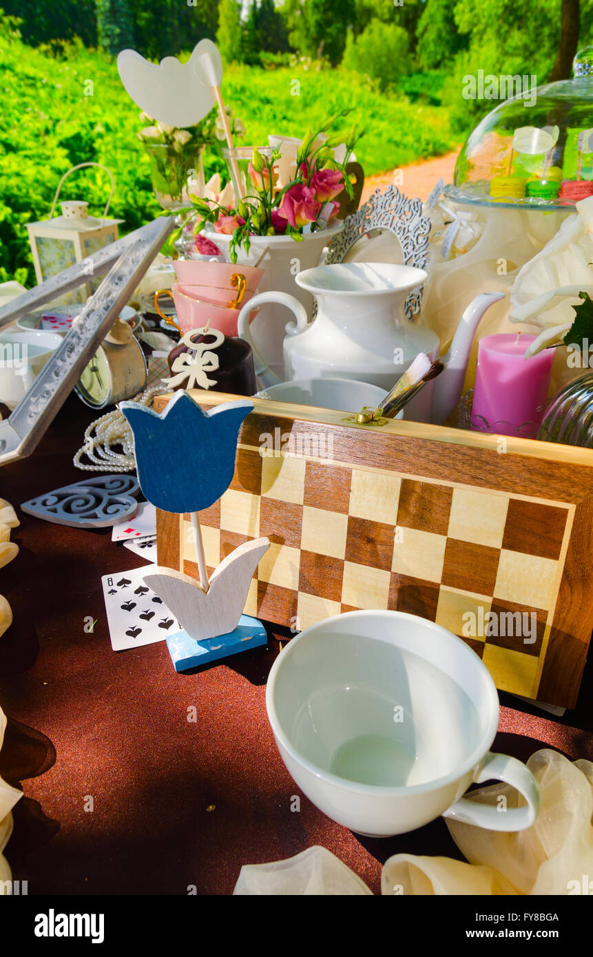 tea party in park Stock Photo - Alamy
