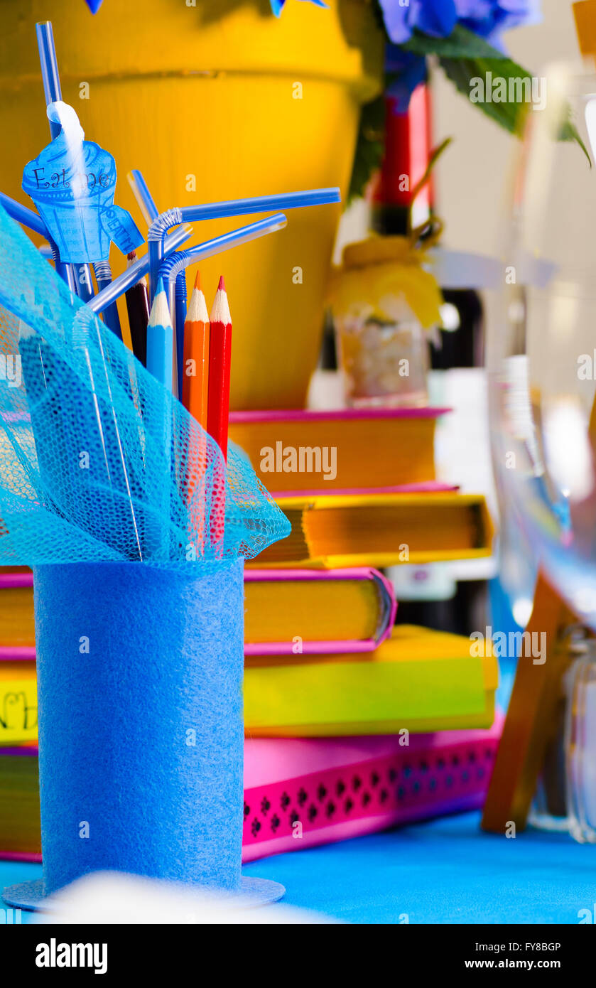 pencils on table Stock Photo - Alamy