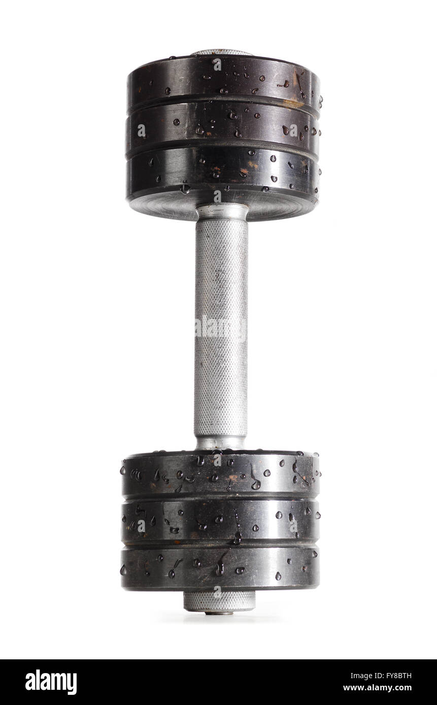 one used metal barbell Stock Photo - Alamy