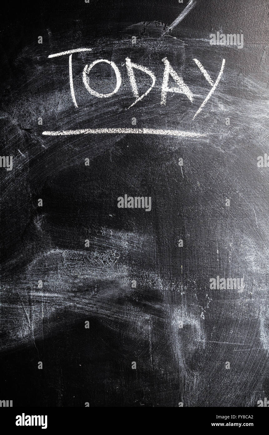 word today on chalk board Stock Photo - Alamy