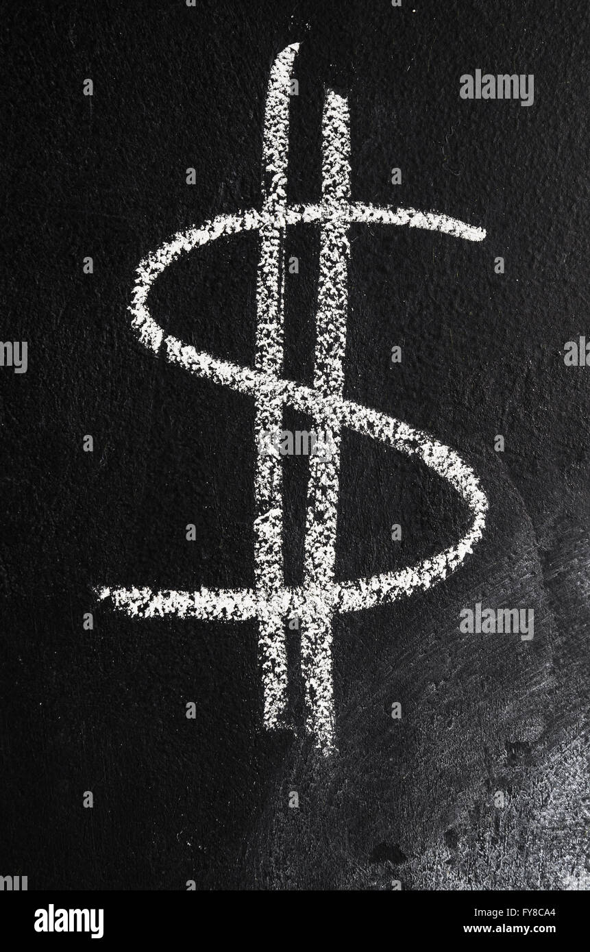 dollar sign on chalk board Stock Photo - Alamy