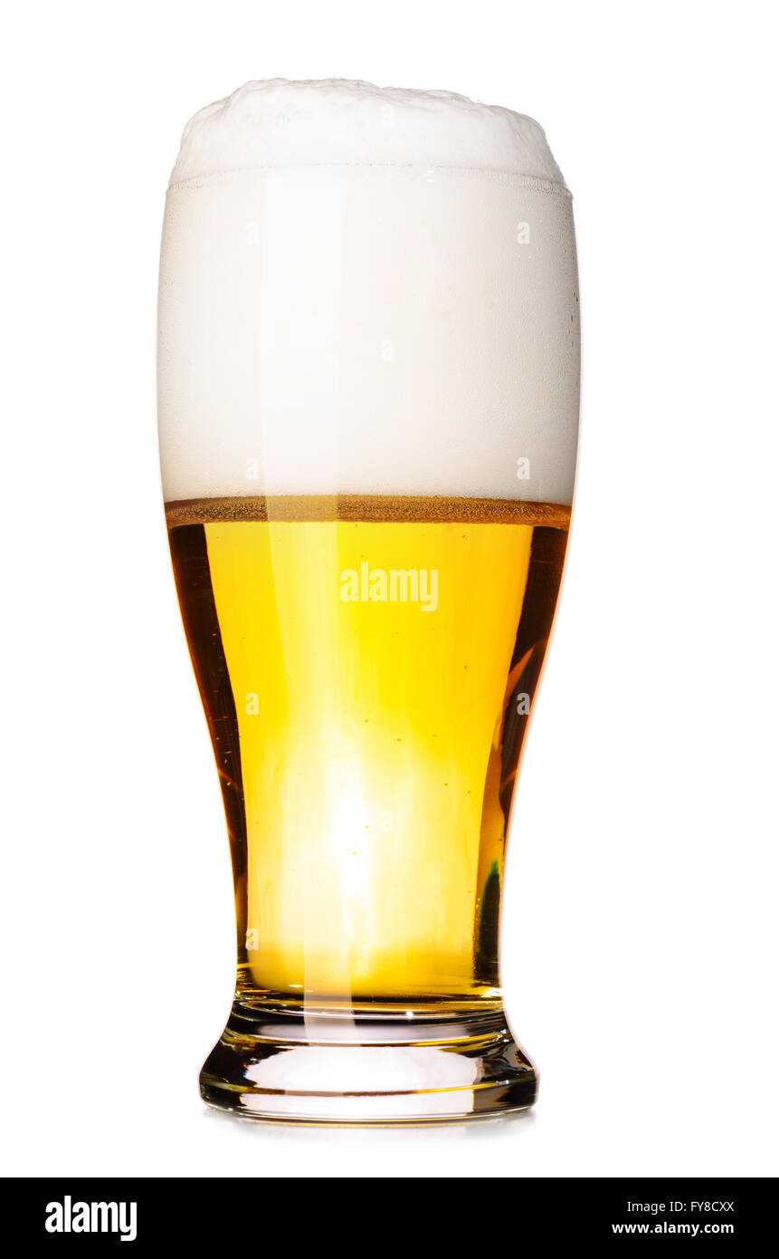 Glass lager beer vertical Cut Out Stock Images & Pictures - Alamy