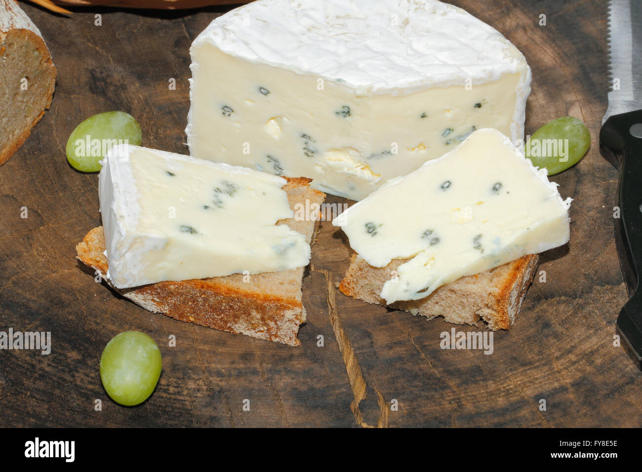Round white cheese grapes hi-res stock photography and images - Alamy