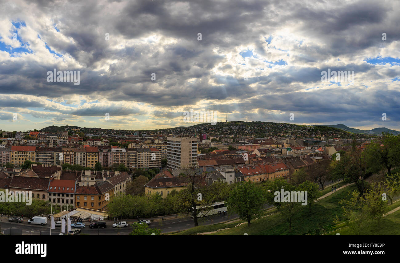 Budapest Panorama.View from the Buda Castle Stock Photo - Alamy