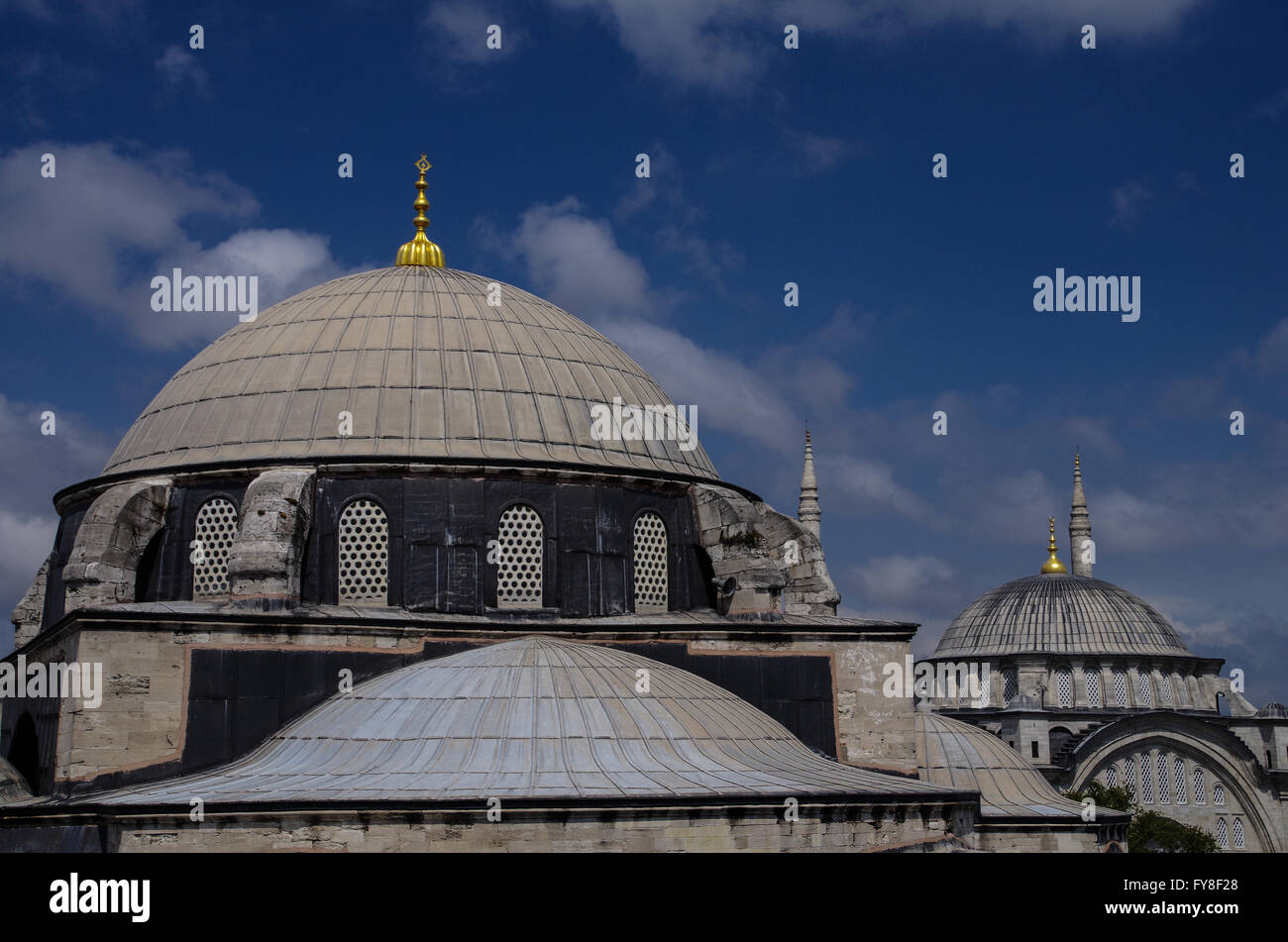 Nuruosmaniye Mosque and Gazi Atik Ali Pasha Mosque domes in Istanbul ...