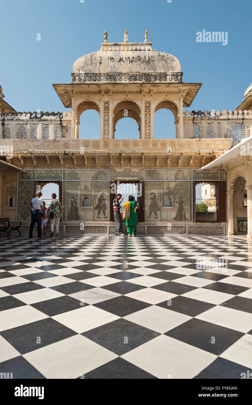 Badi Charur Chowk courtyard, City Palace, Udaipur, Rajasthan, India ...