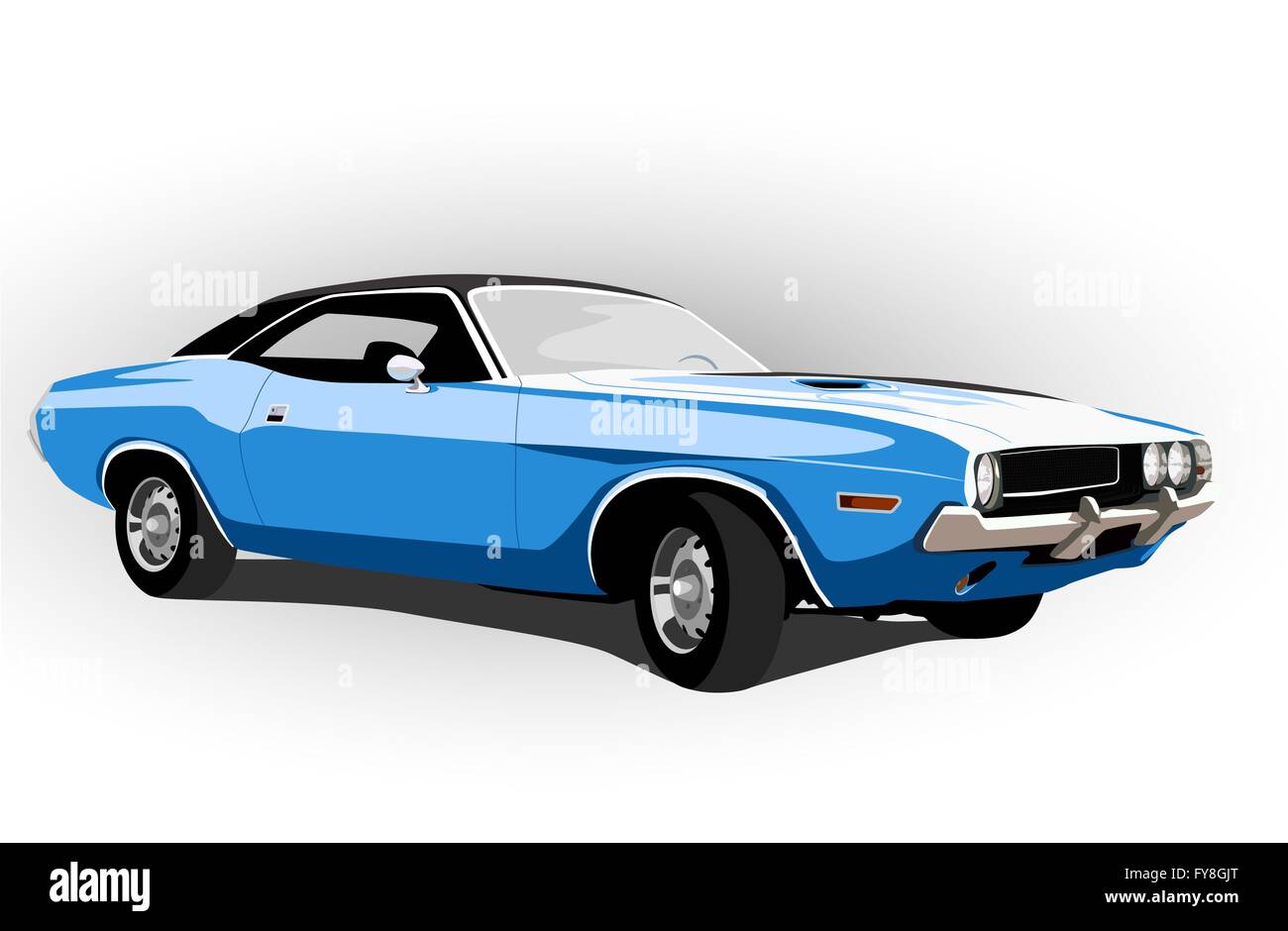 blue classic hot car vector illustration Stock Vector Image & Art - Alamy