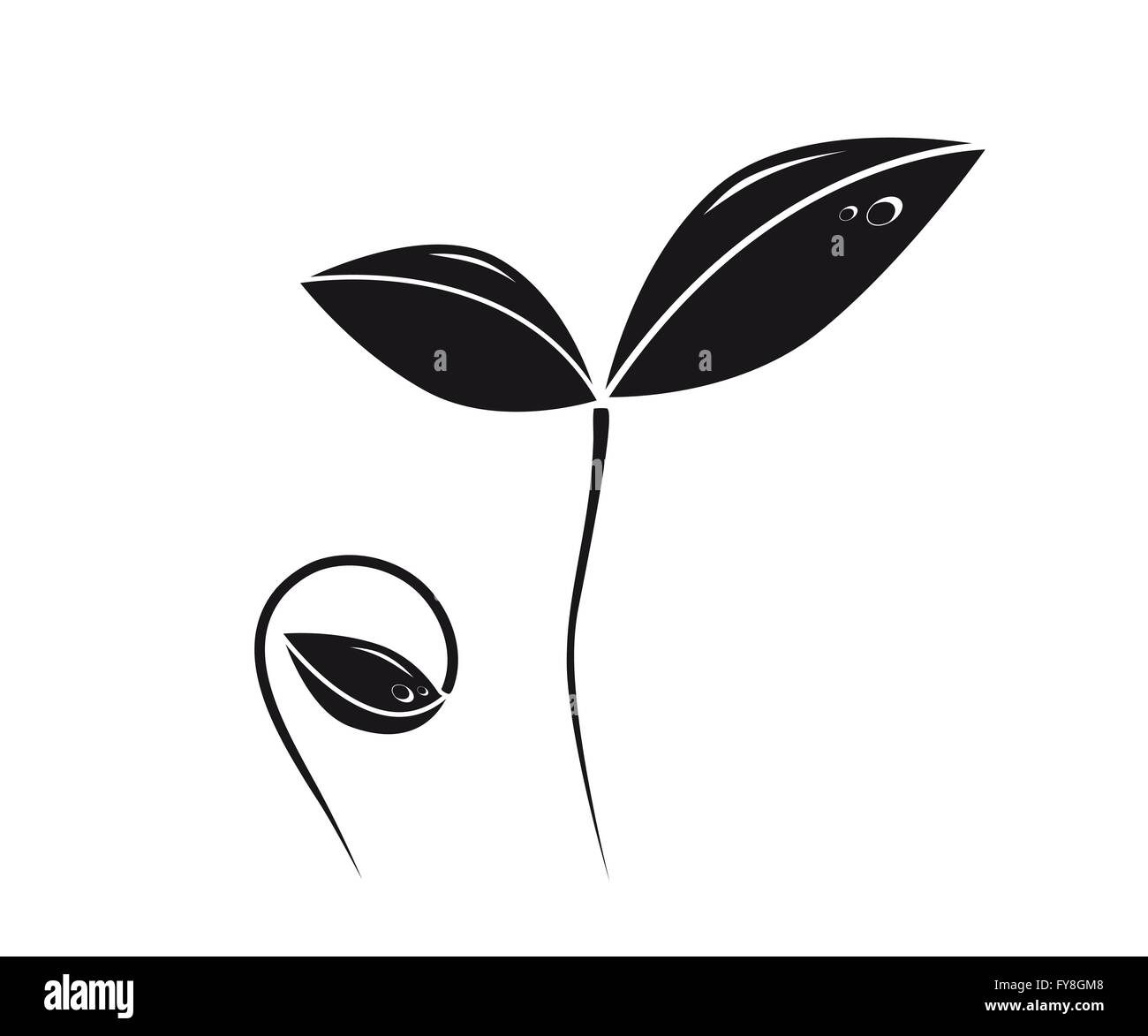 growing plant silhouette vector illustration Stock Vector Image & Art ...