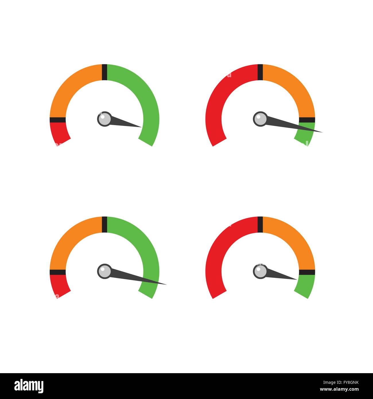 Set indicator showing a progress of performance level vector ...