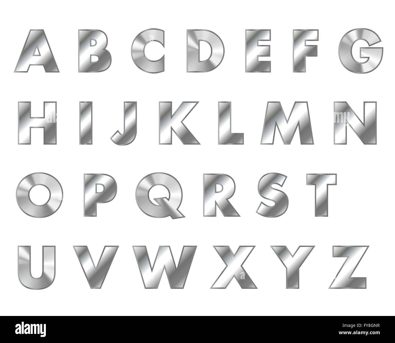 steel letters metal font, vector illustration Stock Vector Image & Art ...