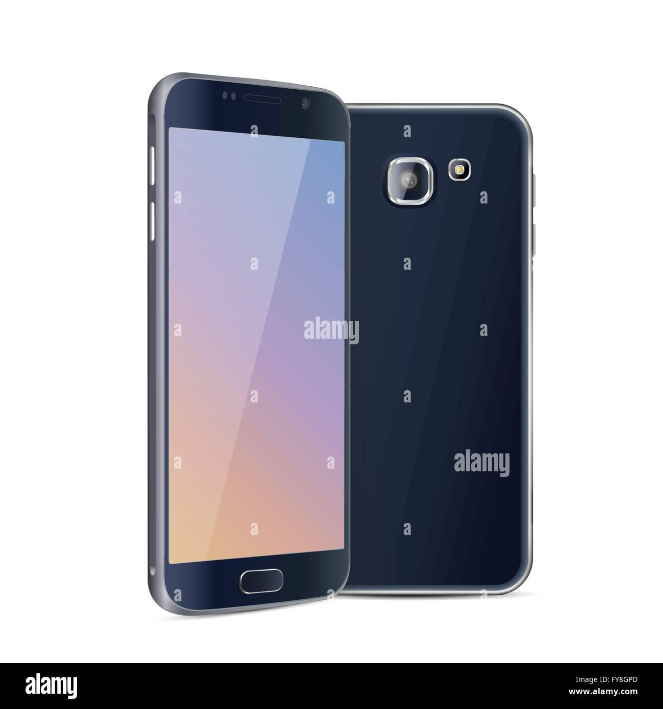 black smartphone blank model vector illustration Stock Vector Image ...