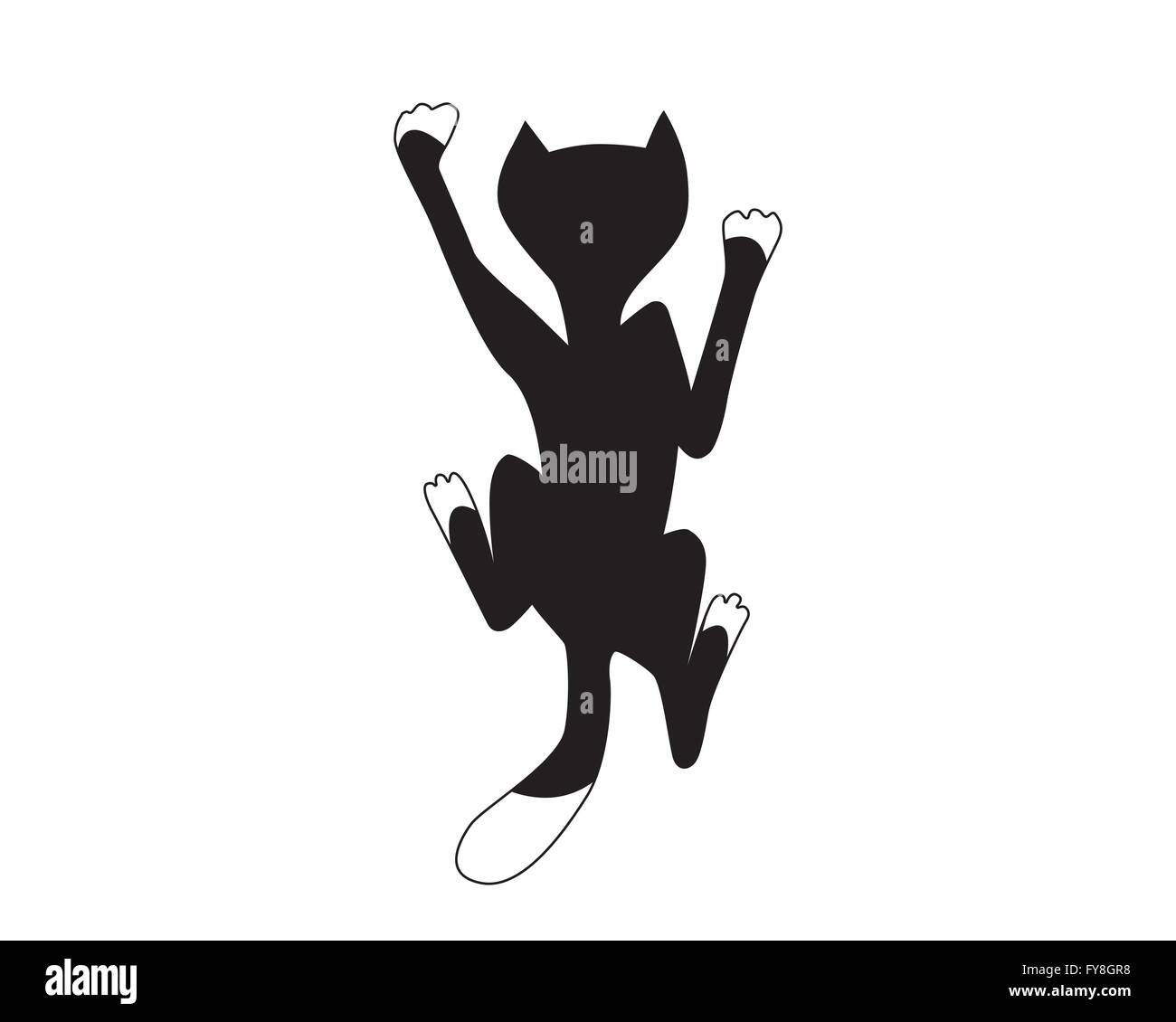 climbing black cat vector illustration Stock Vector Image & Art - Alamy