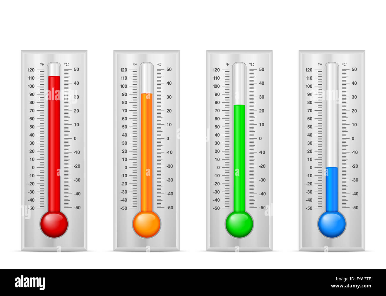Thermometer set on a white background Stock Photo - Alamy