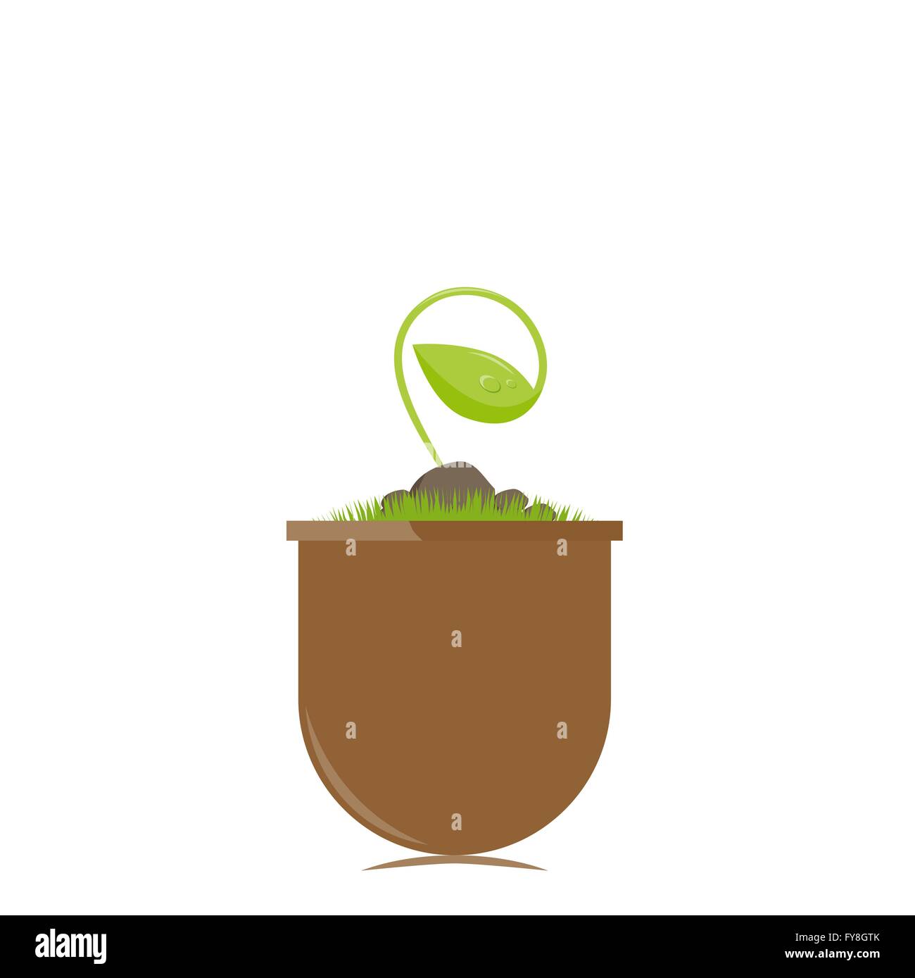 Flower pot with new sprout vector illustration Stock Vector Image & Art ...