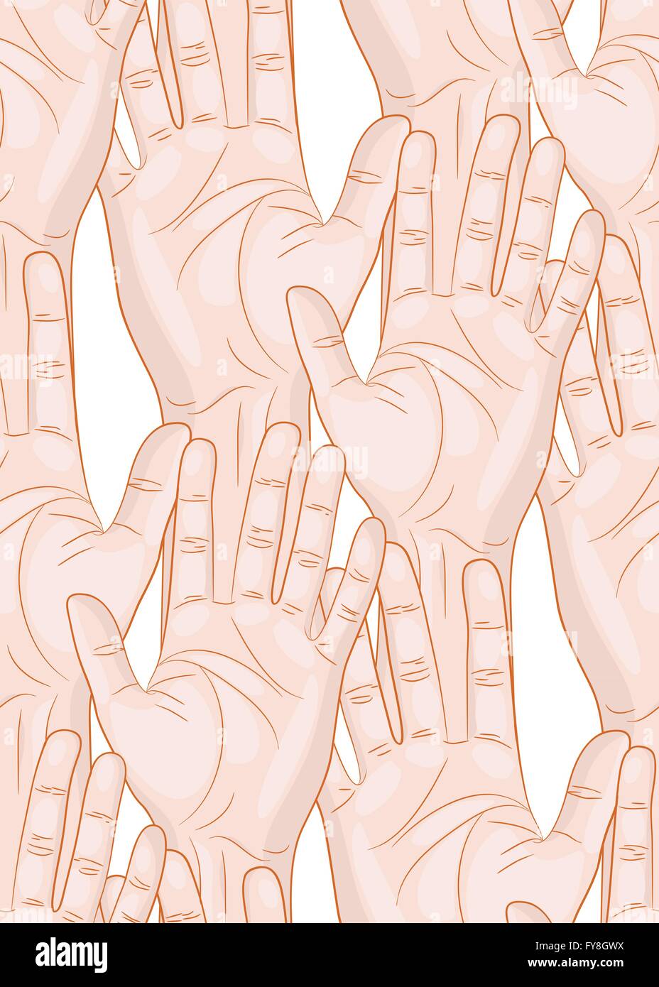 raised hands seamless pattern vector illustration Stock Vector Image ...