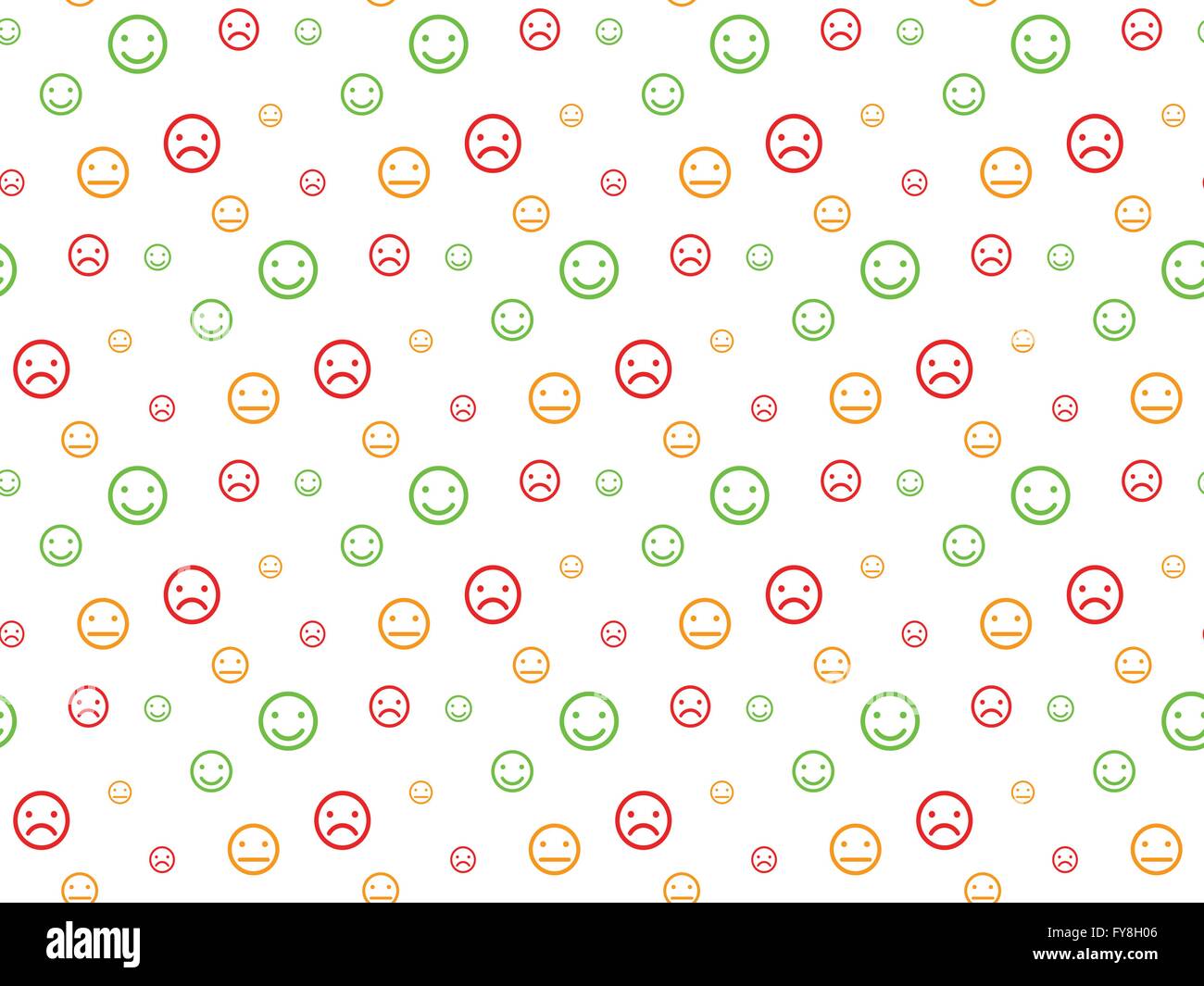 Color smiley faces seamless pattern background vector illustration ...