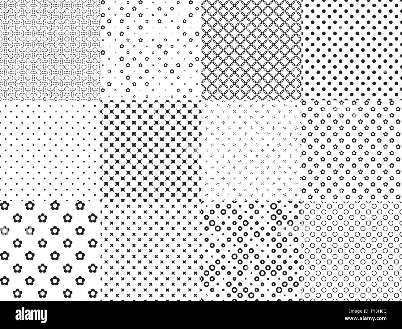 different seamless patterns vector illustration Stock Vector Image ...