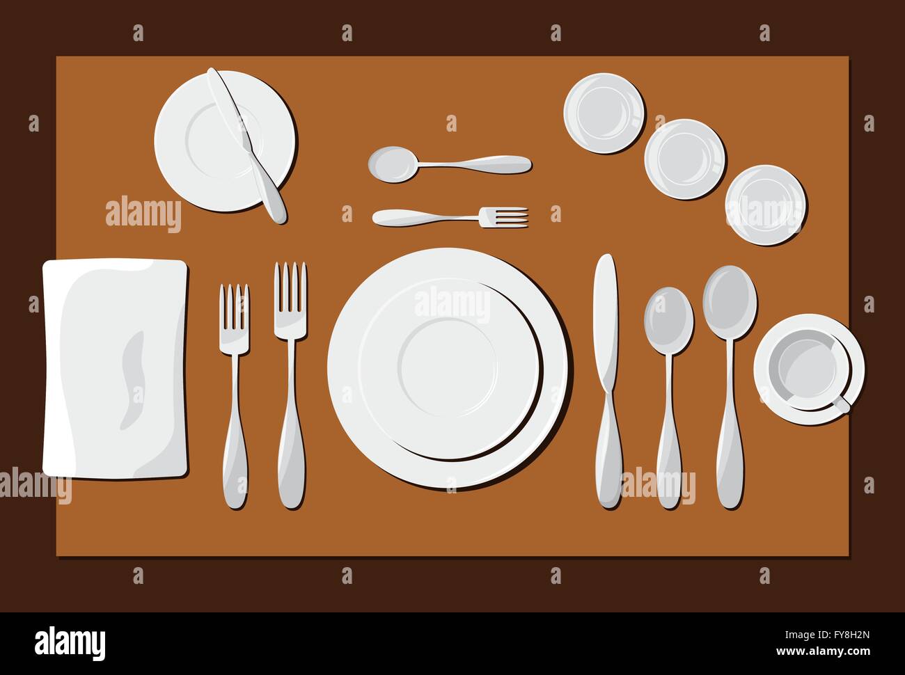 Serving dishes and cutlery vector illustration Stock Vector Image & Art ...