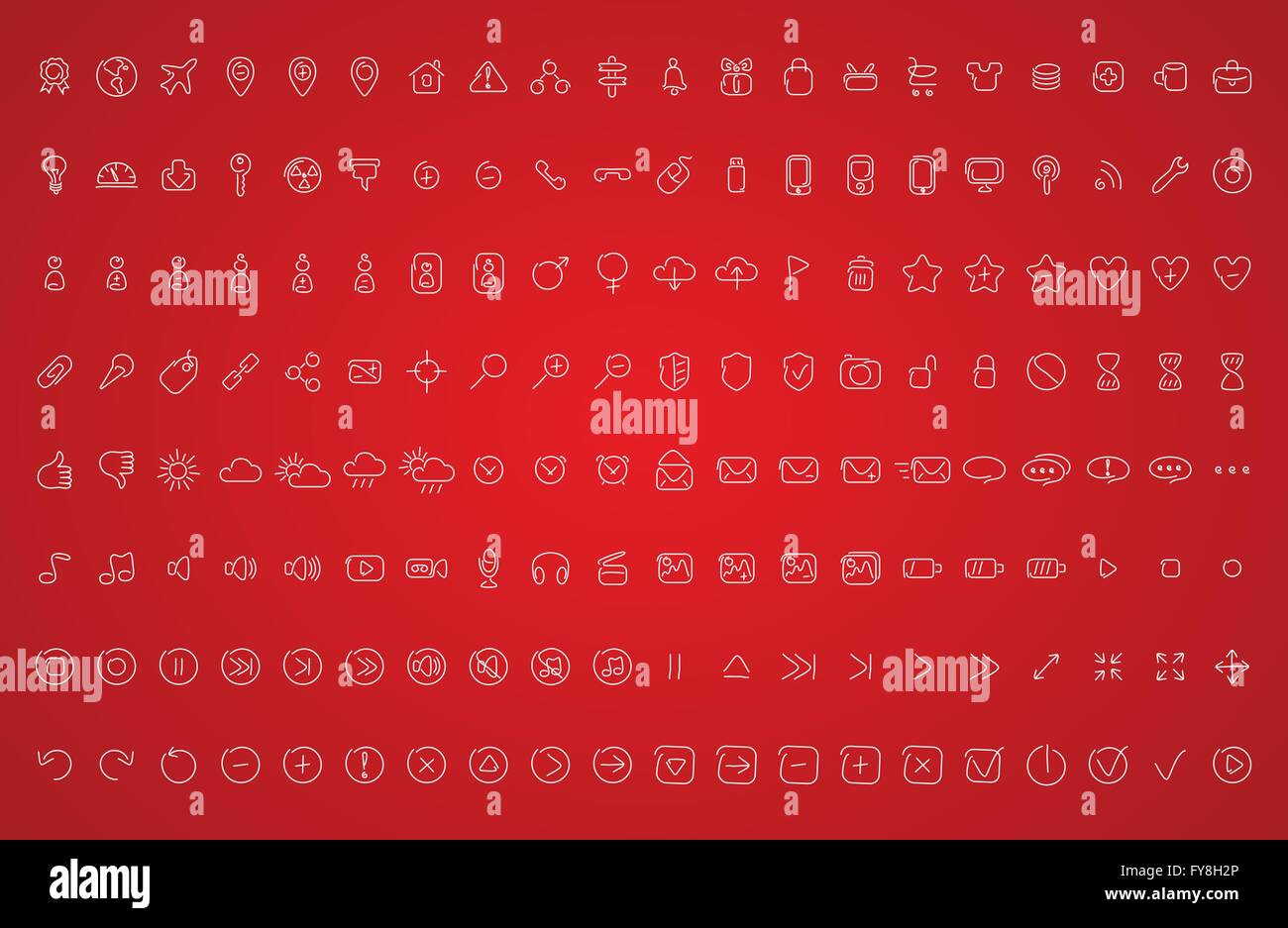 set icons drawn style vector illustration Stock Vector Image & Art - Alamy