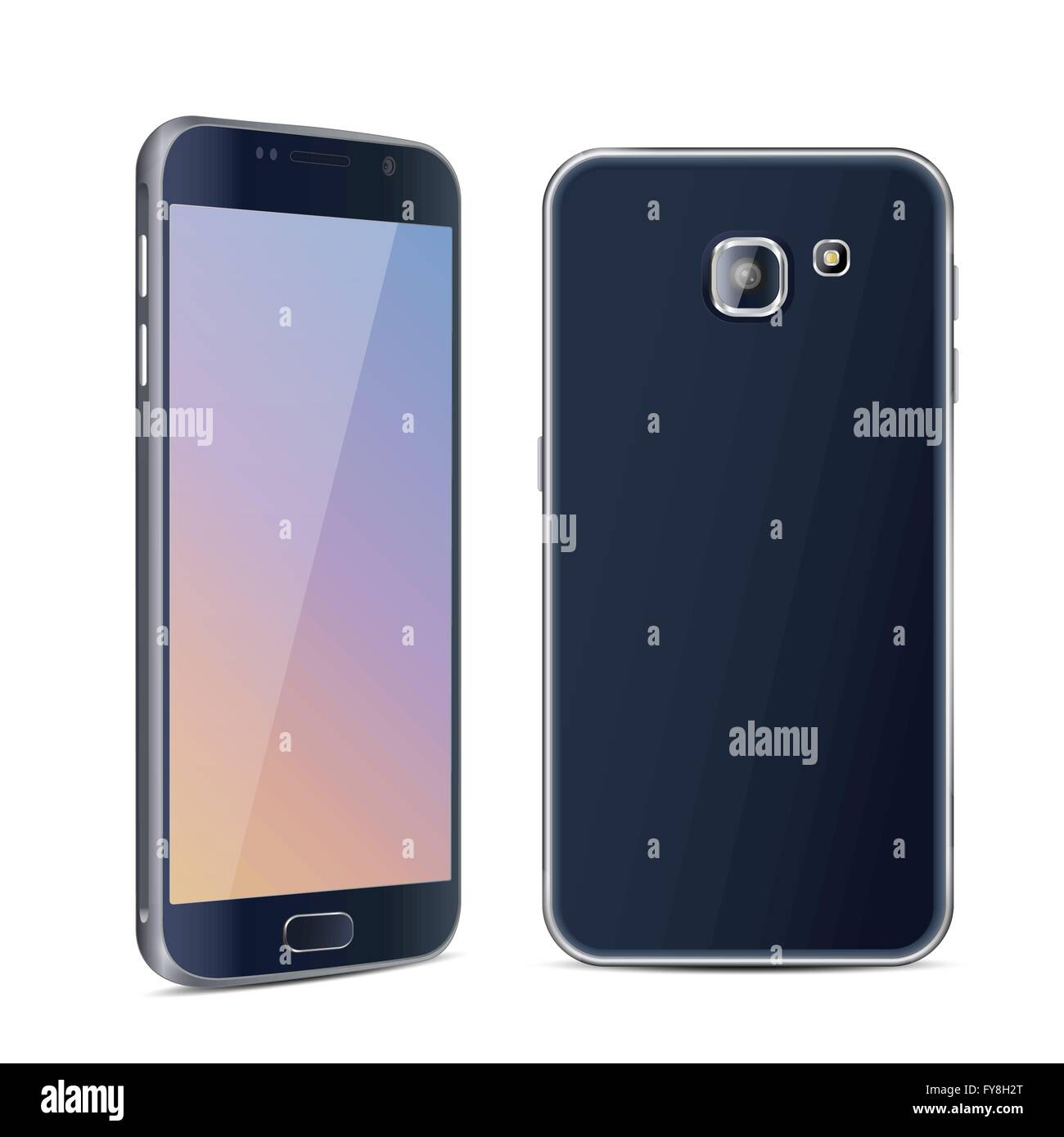 smartphone face and back vector illustration Stock Vector Image & Art ...
