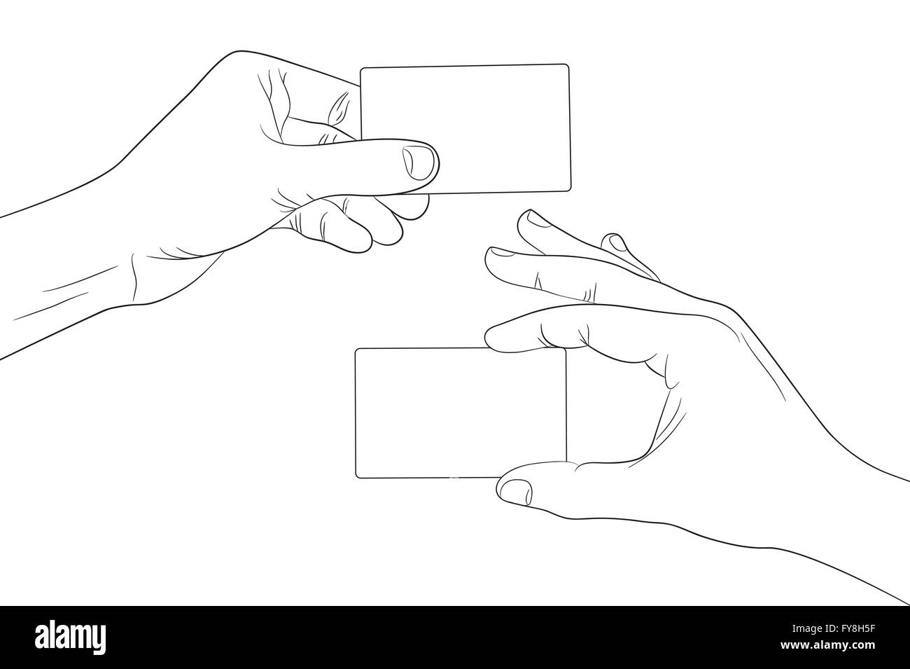 Human hands holding blank paper Black and White Stock Photos & Images ...