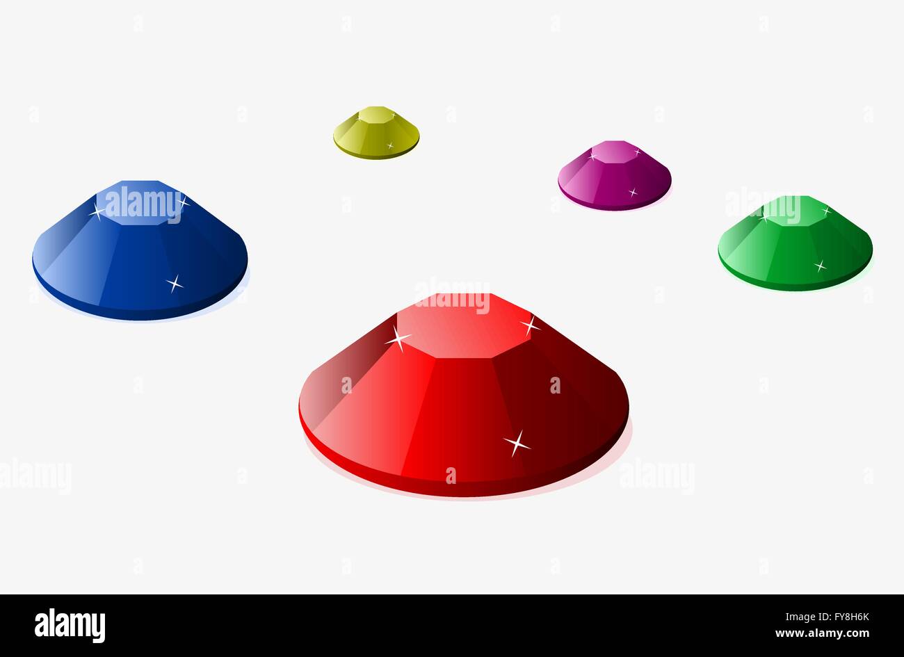 Set of colored diamonds vector illustration Stock Vector Image & Art ...