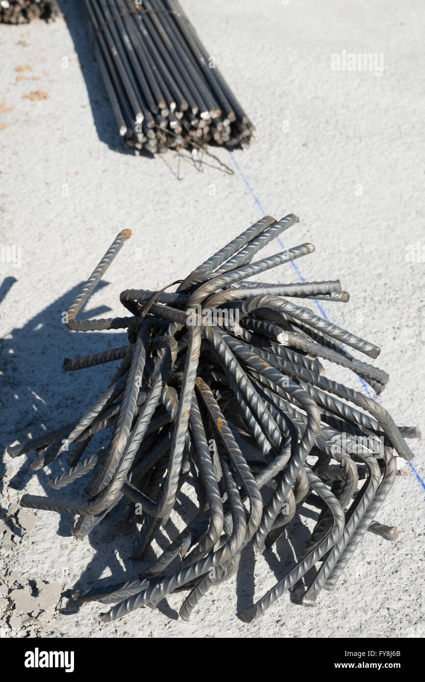 Steel bars as used for concrete shuttering Stock Photo - Alamy