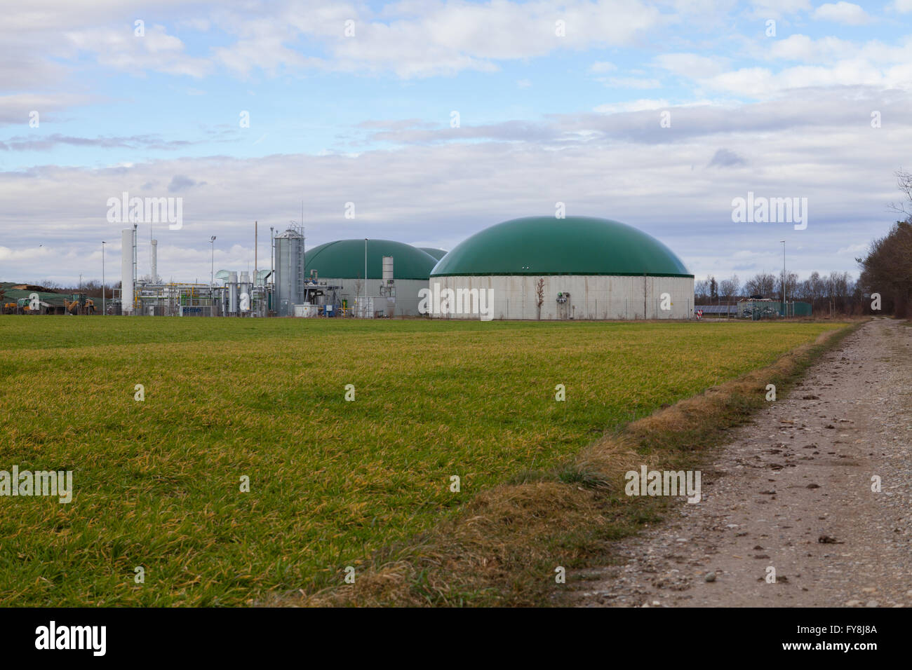 Bio gas plant in a field Stock Photo - Alamy