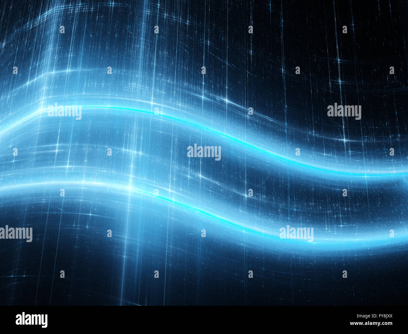 Blue glowing technology curves in space, computer generated abstract ...