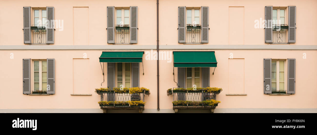 Facade of a typical residential apartment in Italy Stock Photo - Alamy